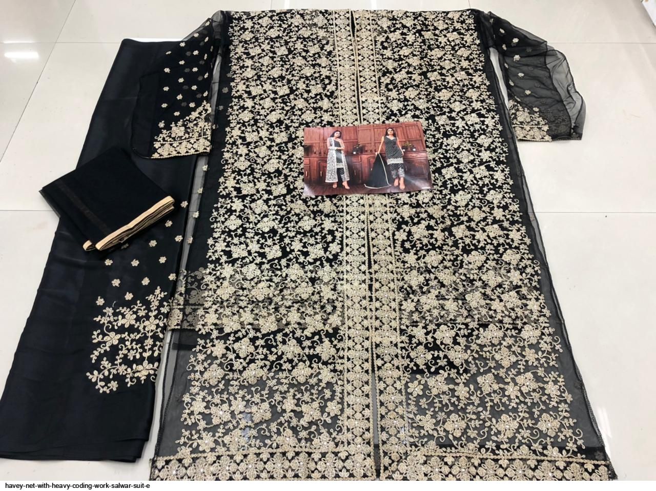 Havey net with heavy Coding work salwar suit