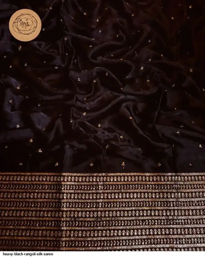 Heavy Black Rangoli Silk saree