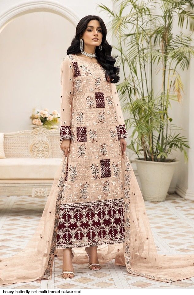 Heavy ButterFly Net Multi Thread salwar suit
