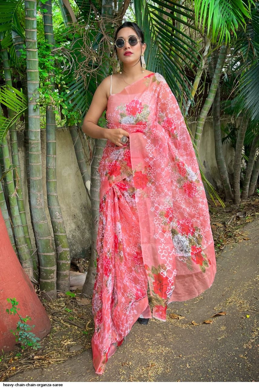 HEAVY CHAIN-CHAIN ORGANZA SAREE