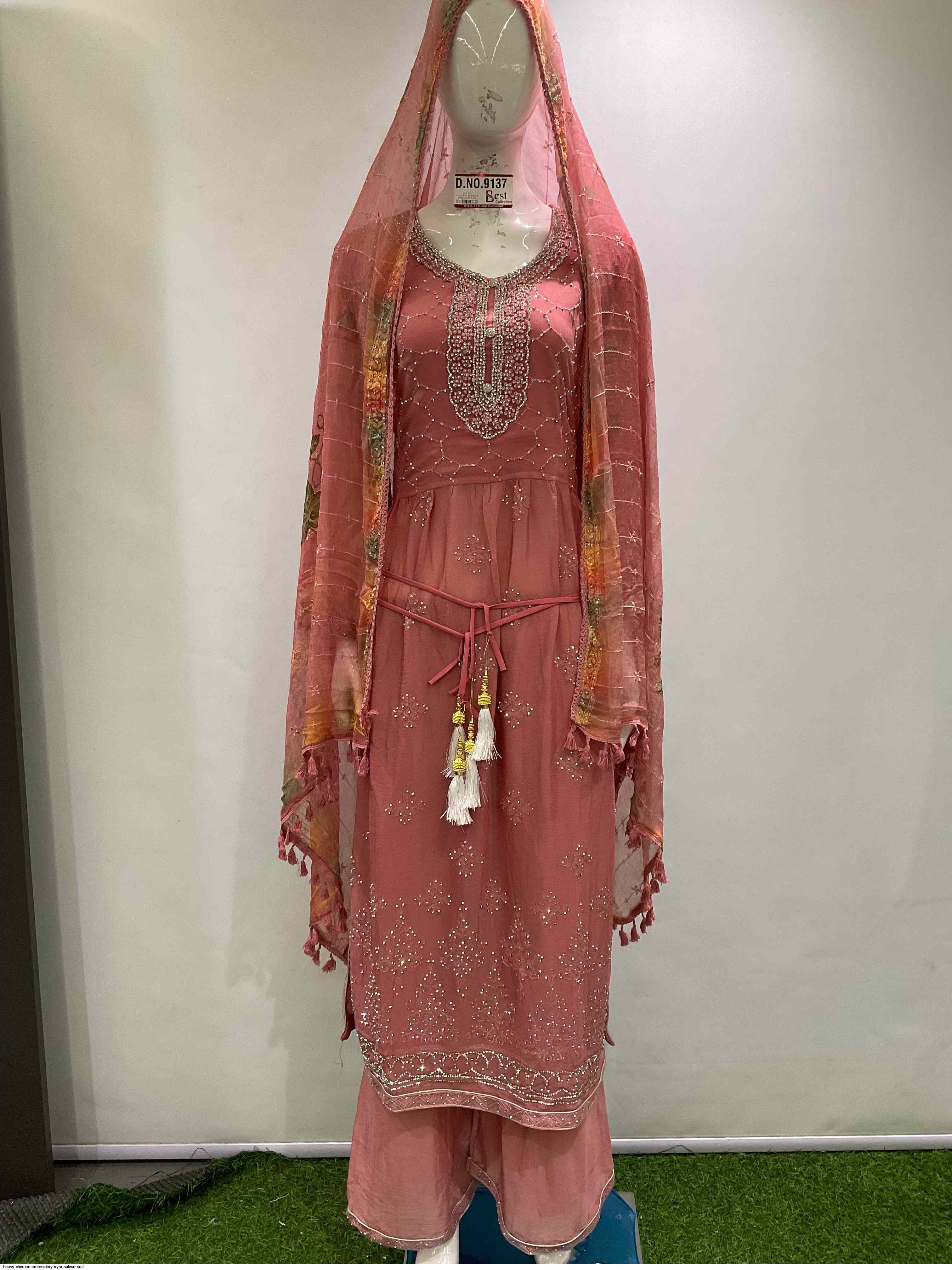 HEAVY CHINNON EMBROIDERY NYRA SALWAR SUIT