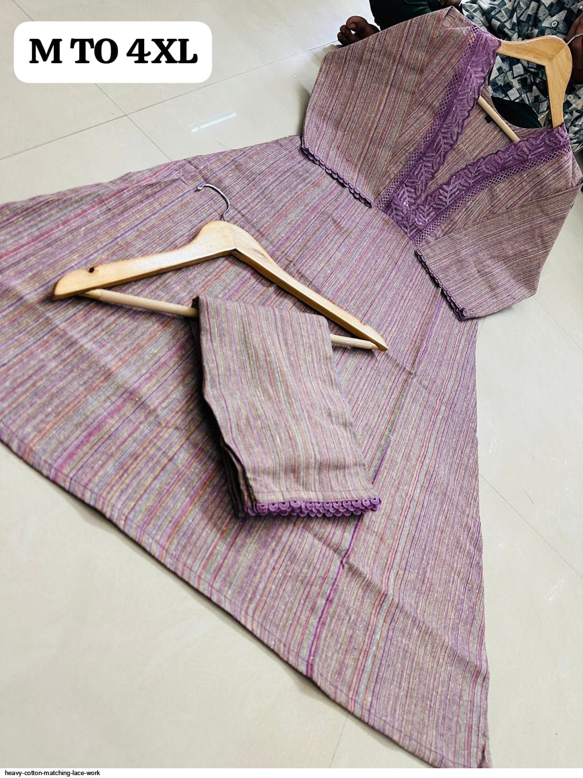 Heavy Cotton matching lace work