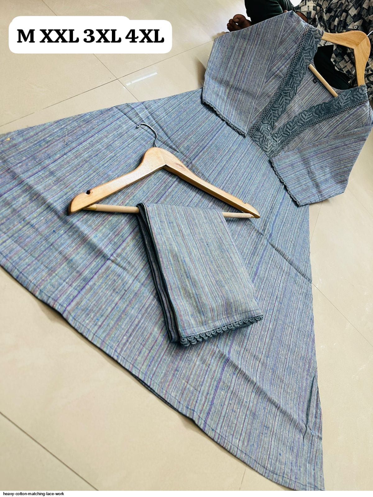 Heavy Cotton matching lace work