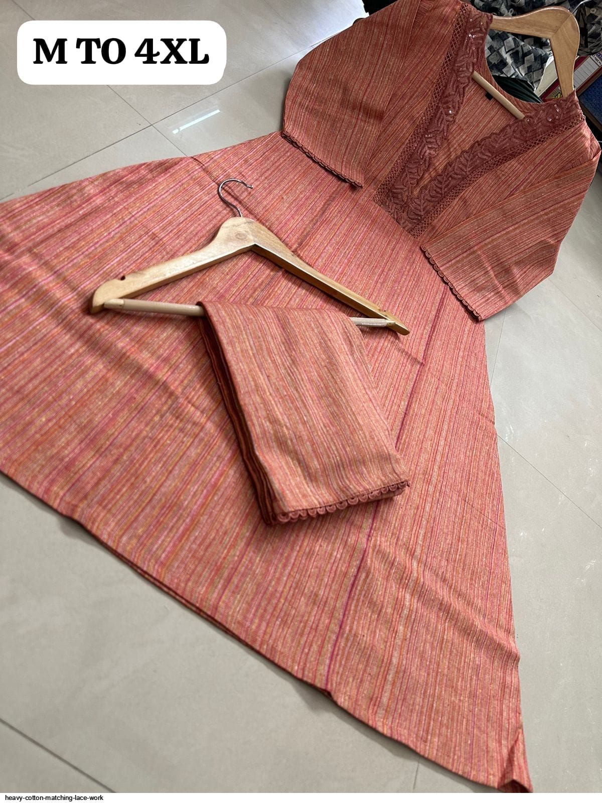 Heavy Cotton matching lace work