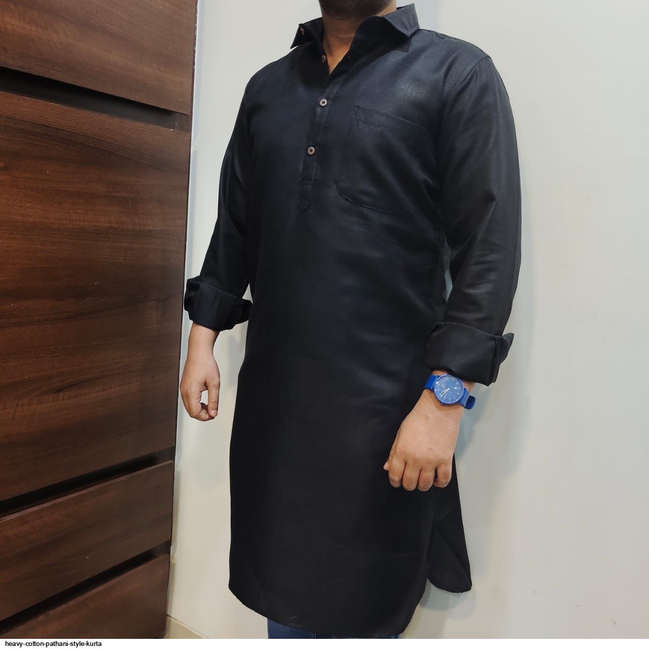 heavy-cotton-pathani-style-kurta with pajama