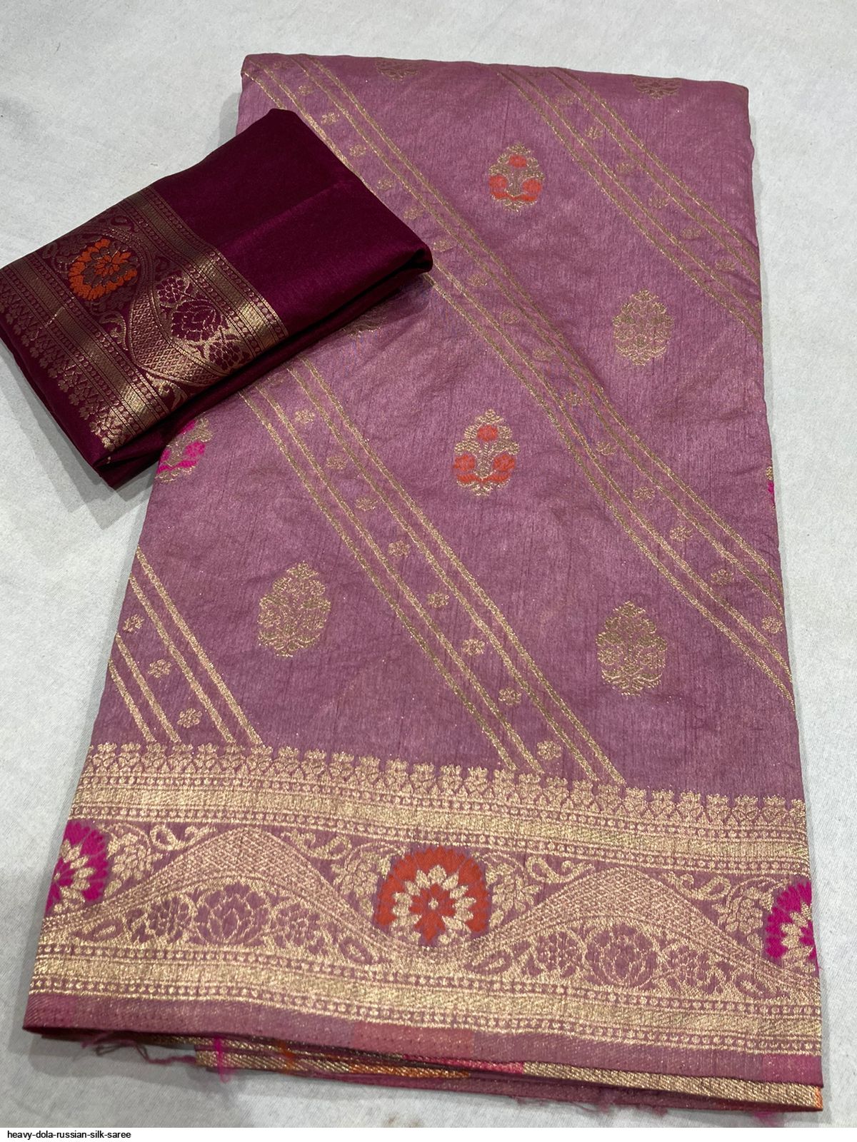 HEAVY DOLA RUSSIAN SILK SAREE