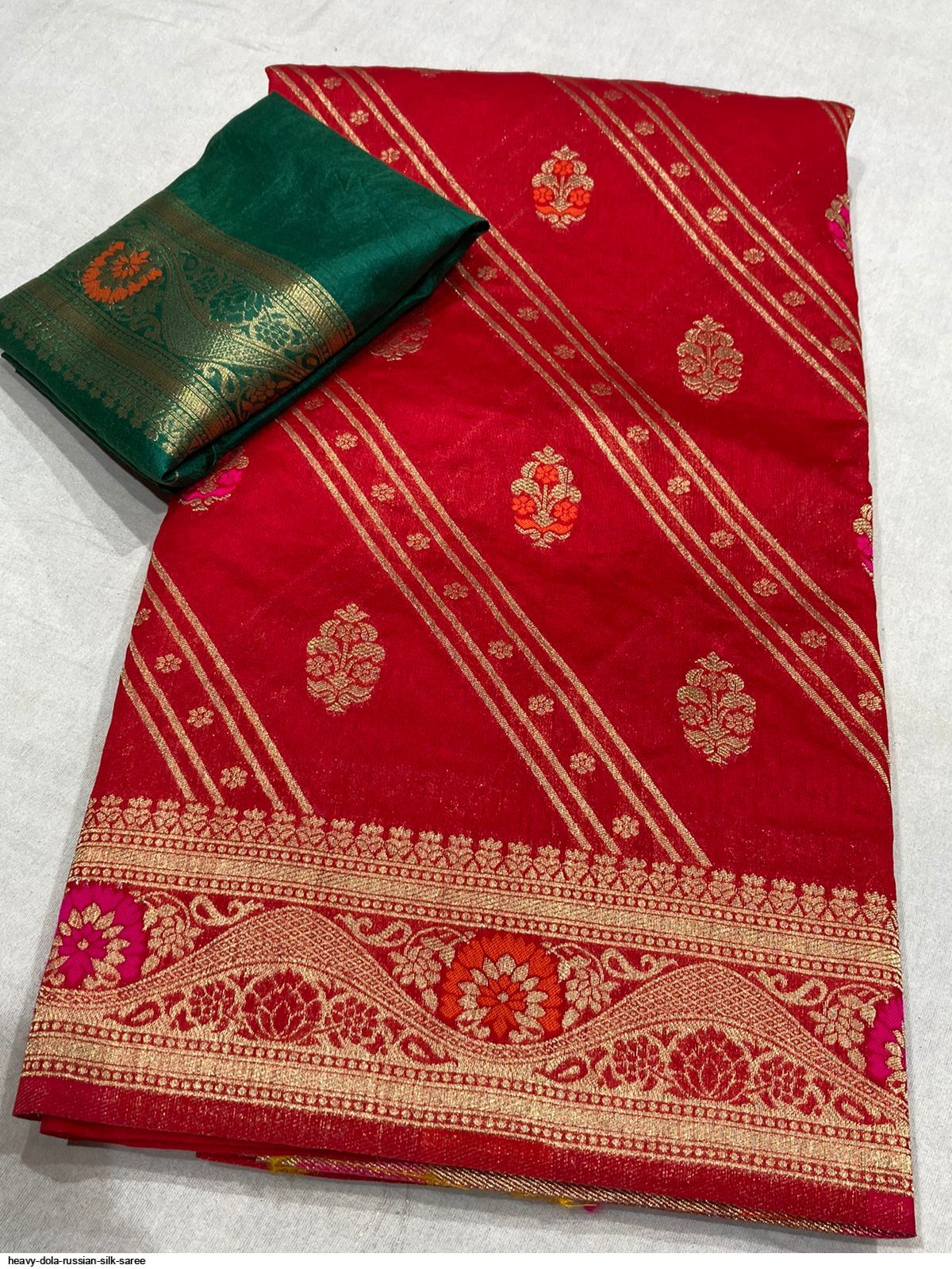 HEAVY DOLA RUSSIAN SILK SAREE
