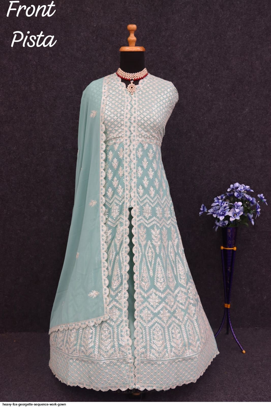 Heavy Fox Georgette Sequence Work GOWN