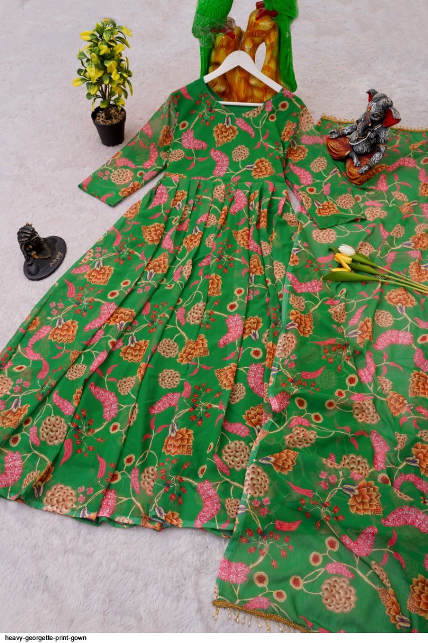 heavy georgette print gown