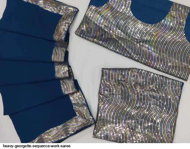 heavy georgette sequence work saree