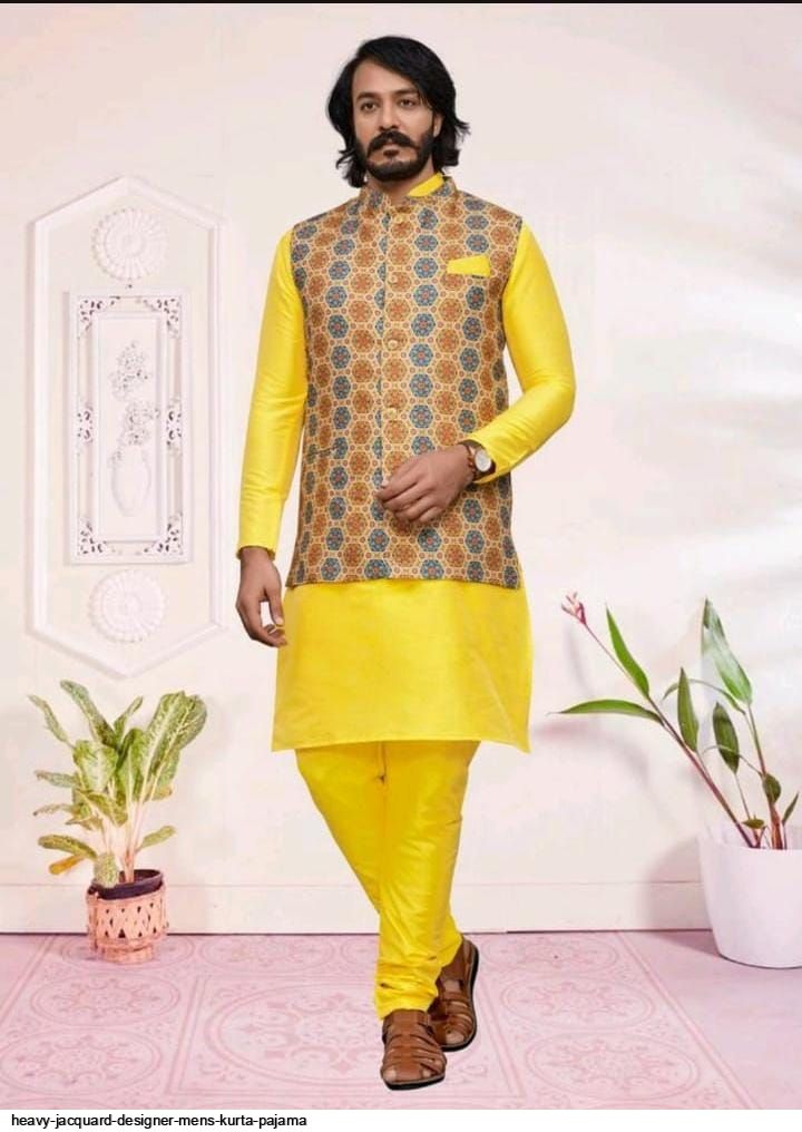 HEAVY JACQUARD DESIGNER MENS KURTA PAJAMA