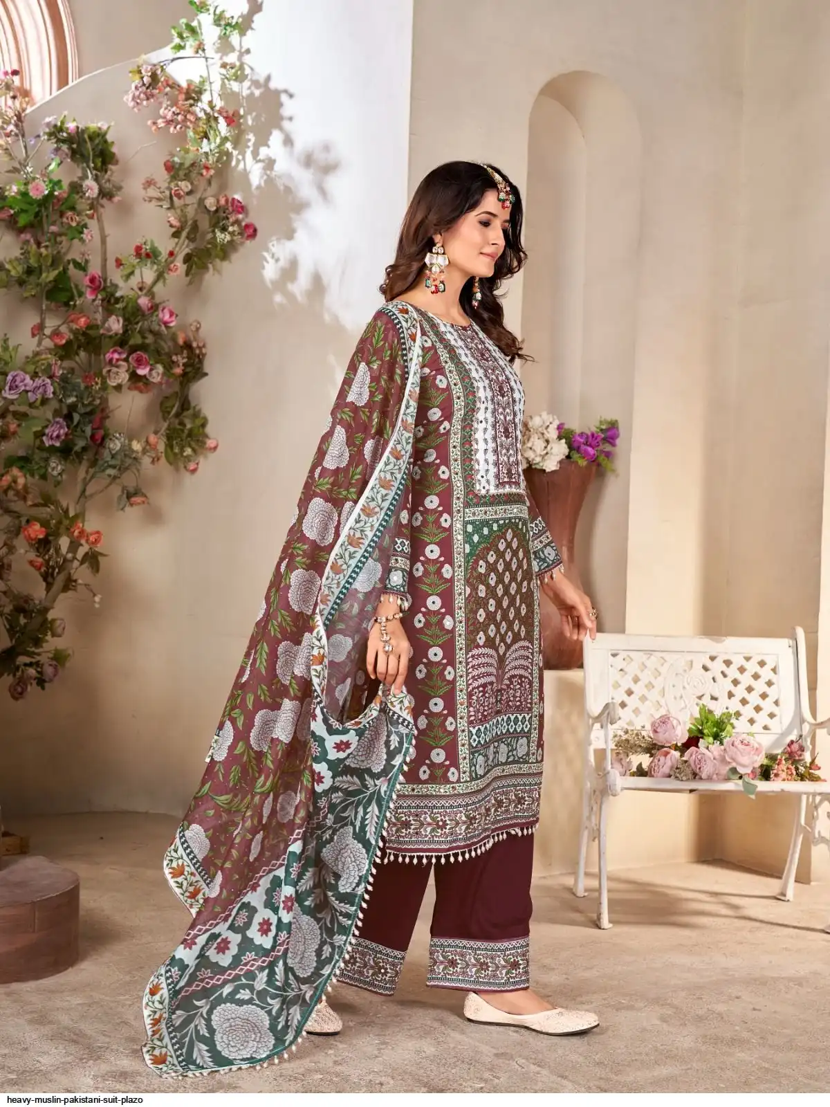 Heavy Muslin PAKISTANI SUIT Plazo