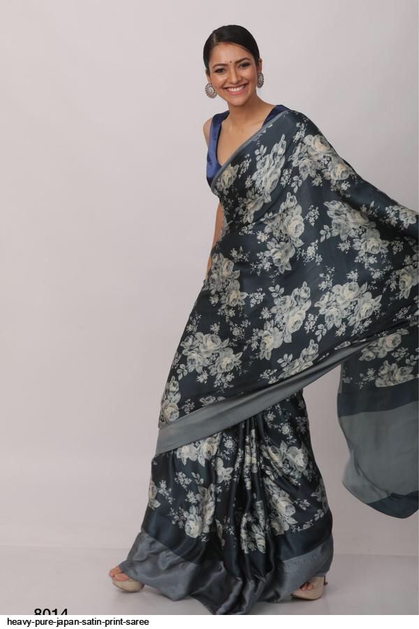 HEAVY PURE JAPAN SATIN PRINT SAREE