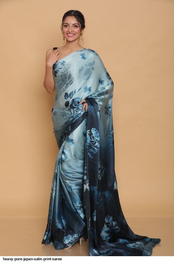 HEAVY PURE JAPAN SATIN PRINT SAREE