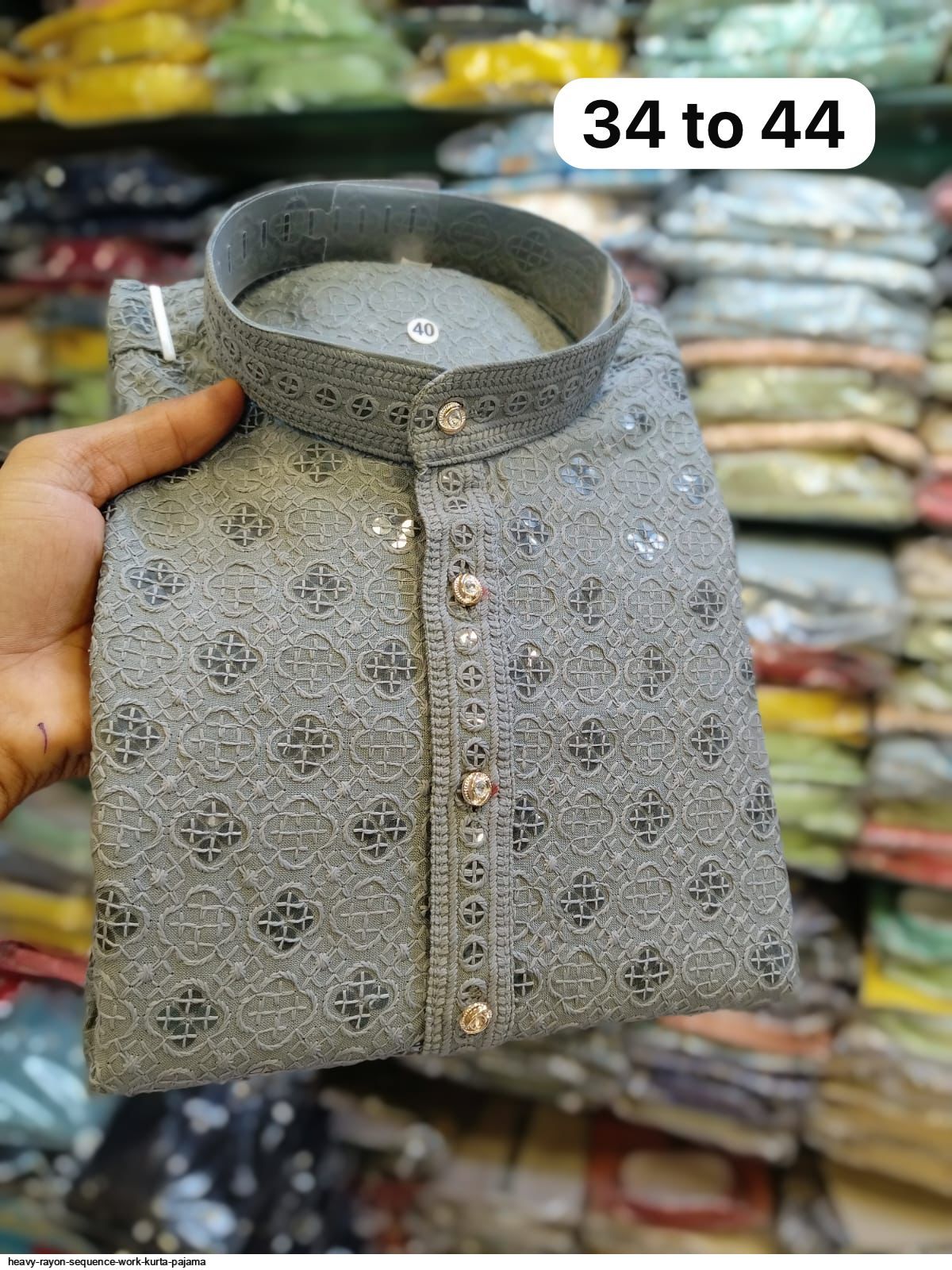 Heavy Rayon Sequence Work kurta pajama