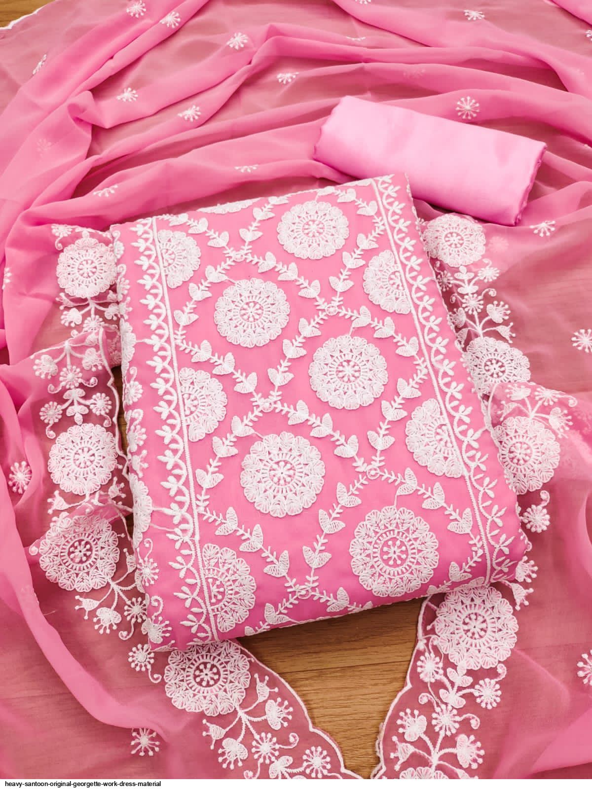 Heavy SANTOON ORIGINAL GEORGETTE WORK DRESS MATERIAL