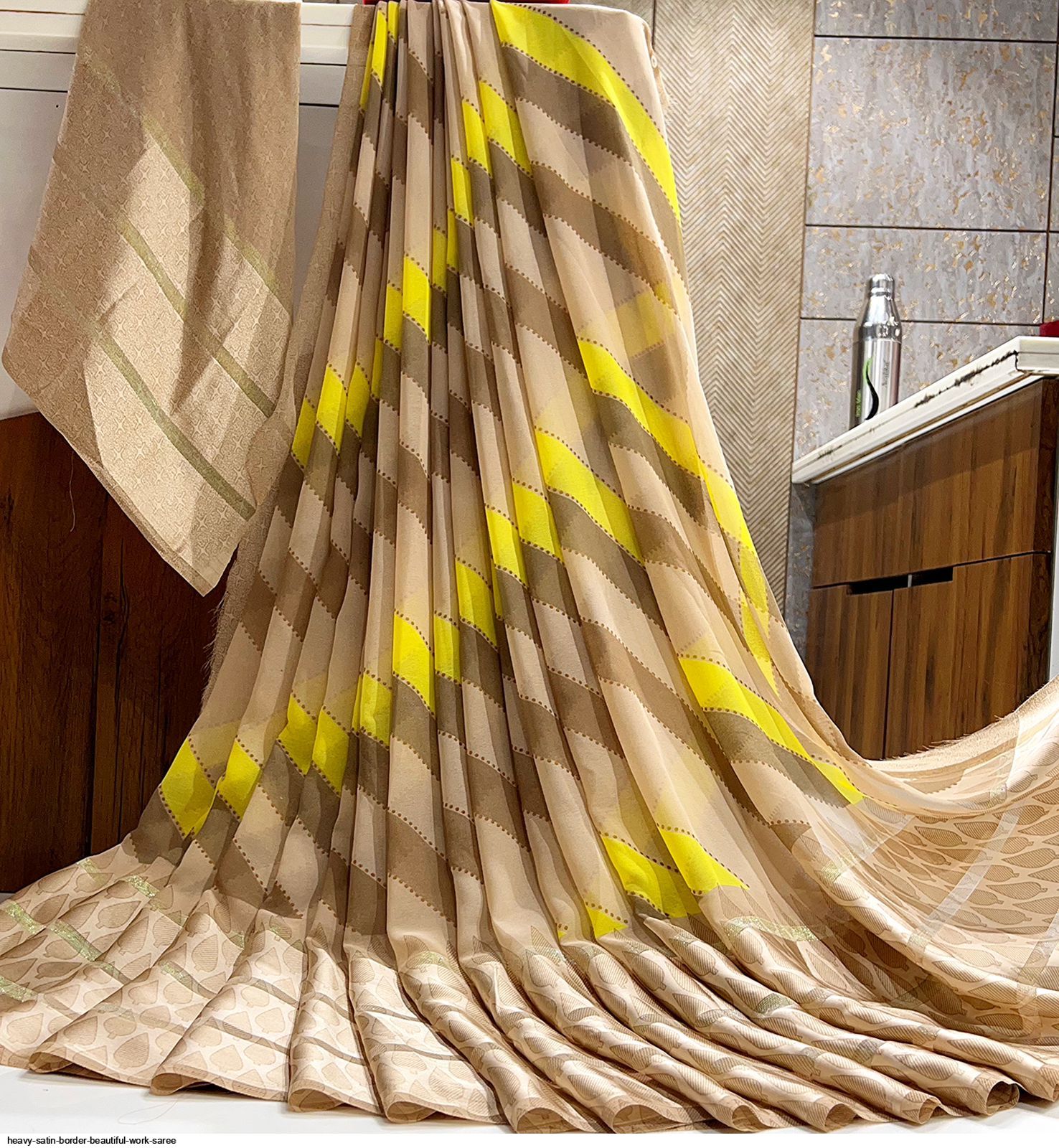 HEAVY Satin Border BEAUTIFUL WORK SAREE