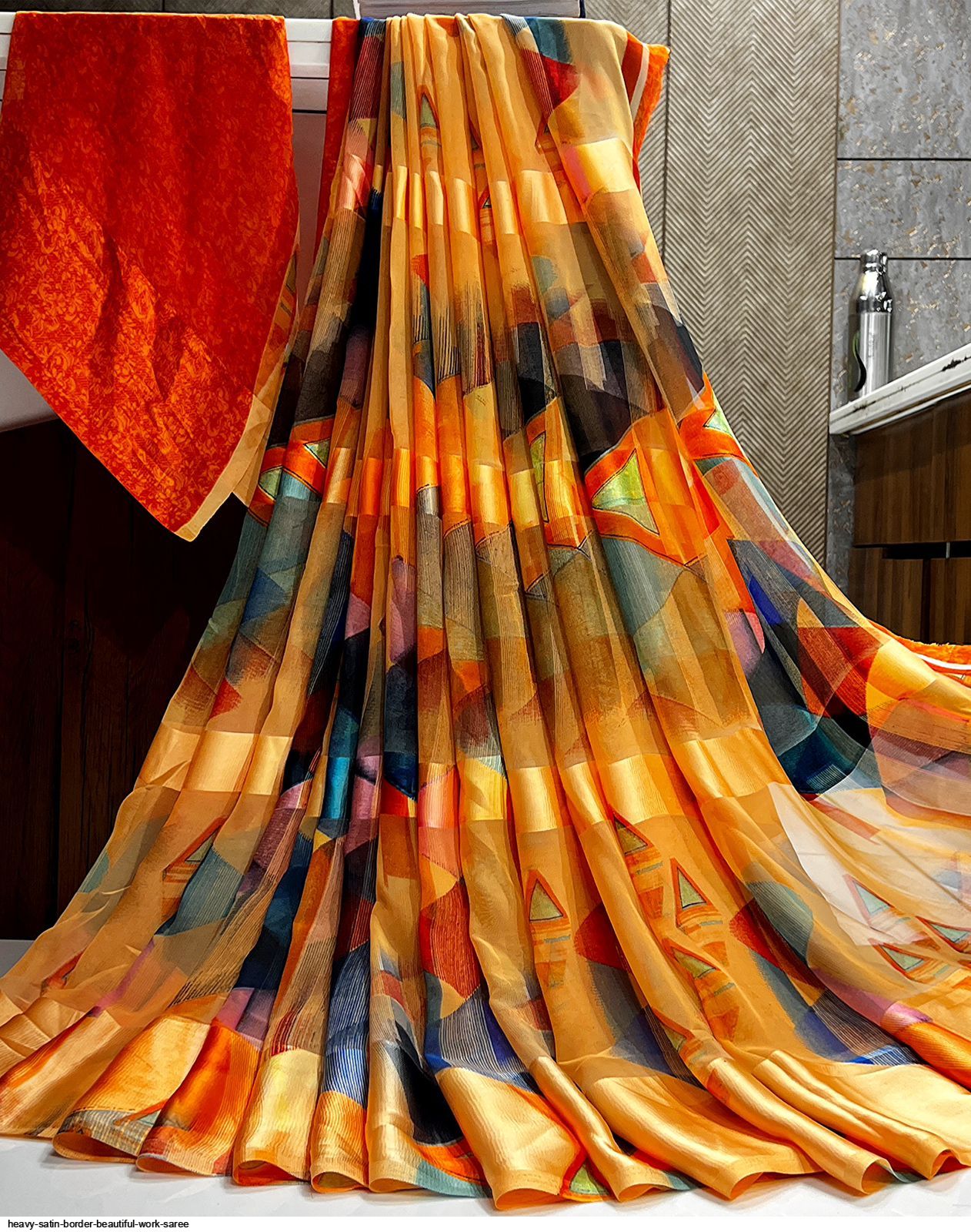 HEAVY Satin Border BEAUTIFUL WORK SAREE