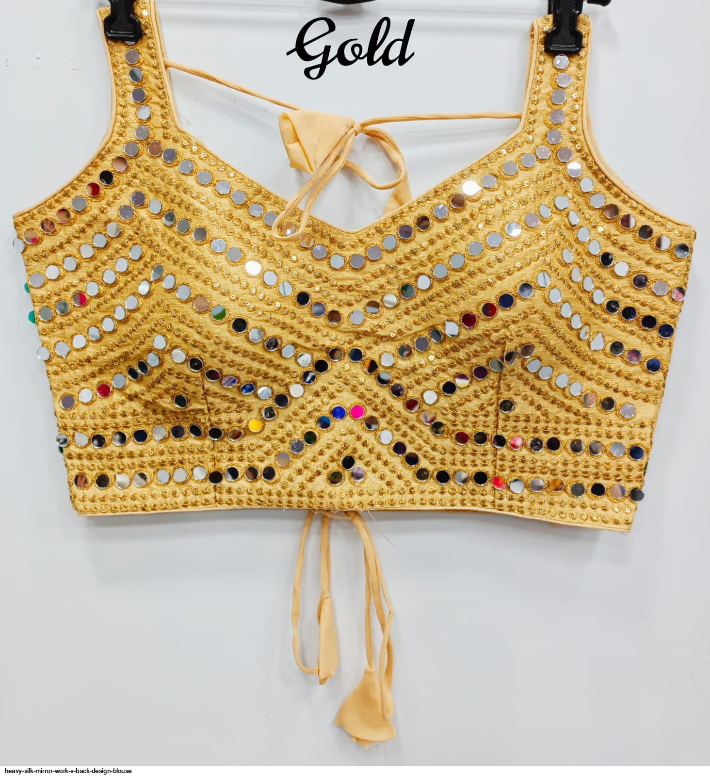 HEAVY SILK MIRROR WORK V BACK DESIGN BLOUSE