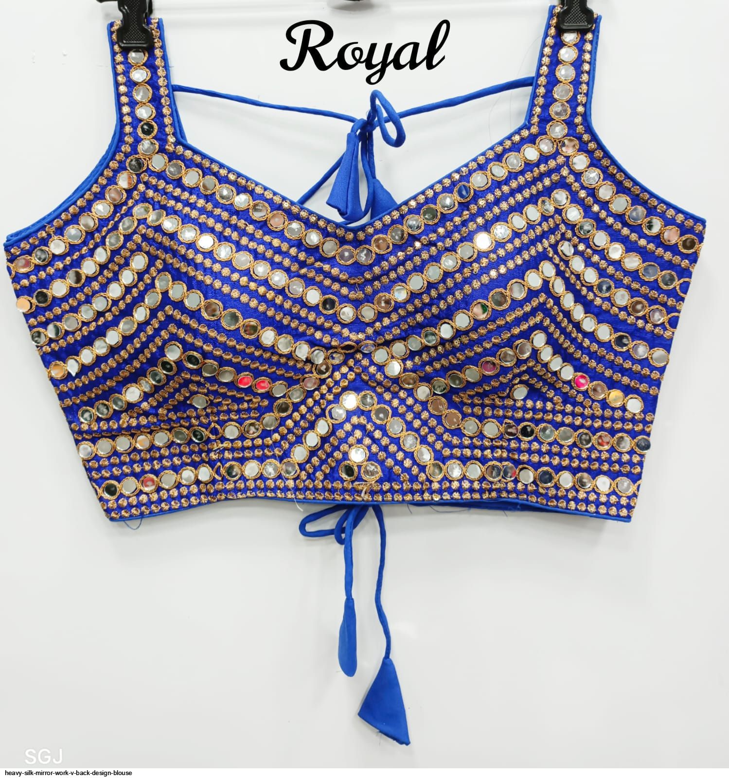 HEAVY SILK MIRROR WORK V BACK DESIGN BLOUSE