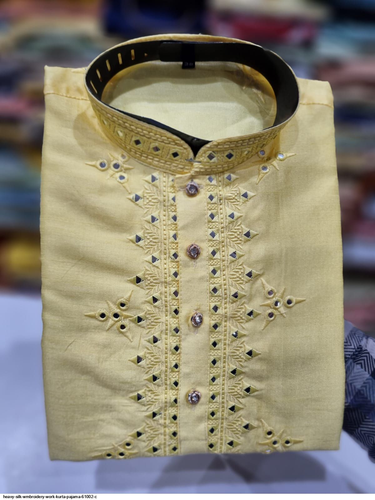 HEAVY SILK WMBROIDERY WORK KURTA PAJAMA 61002