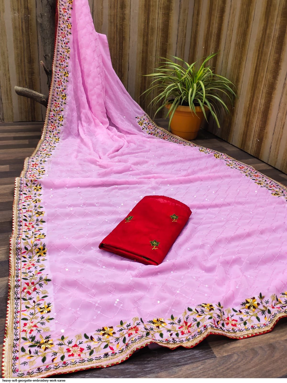 HEAVY SOFT GEORGETTE EMBROIDERY WORK SAREE