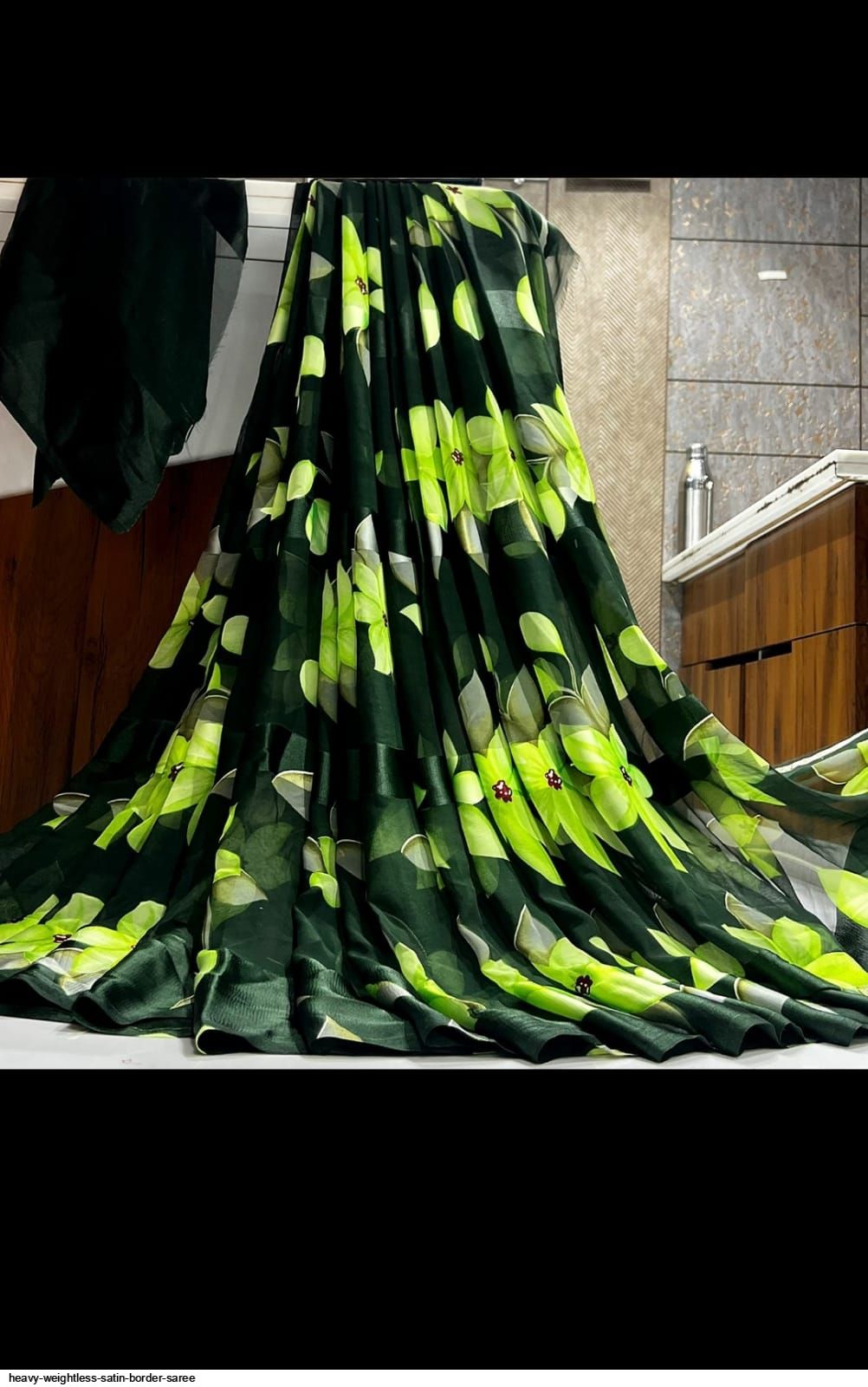 heavy weightless satin border saree