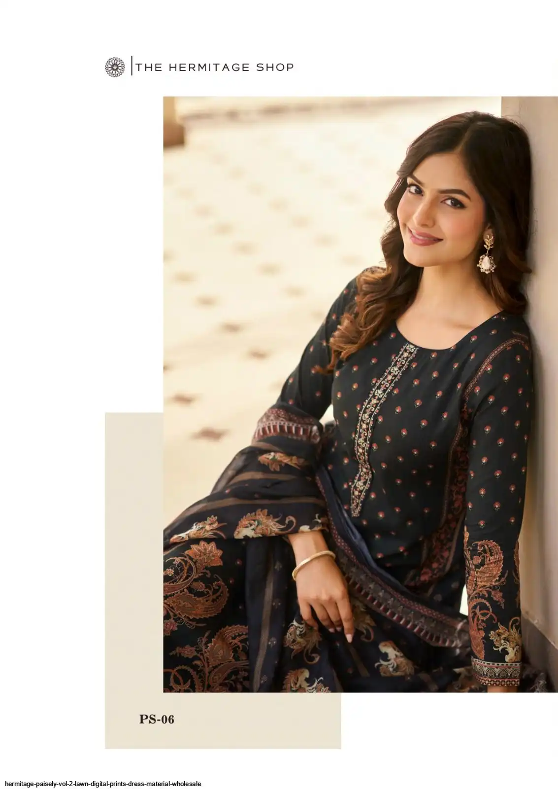 Hermitage Paisely Vol 2 Lawn Digital Prints Dress Material Wholesale