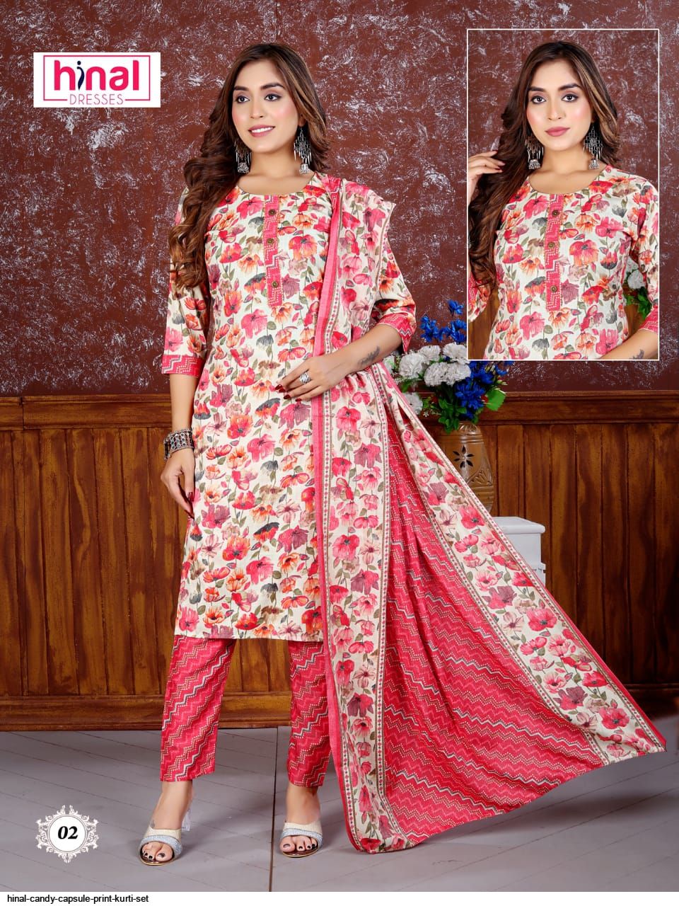 HINAL CANDY CAPSULE PRINT KURTI SET