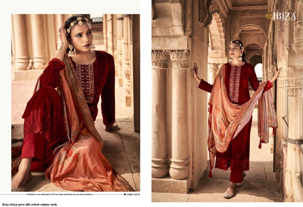 IBIZA SHIZA PURE SILK VELVET SALWAR SUITS