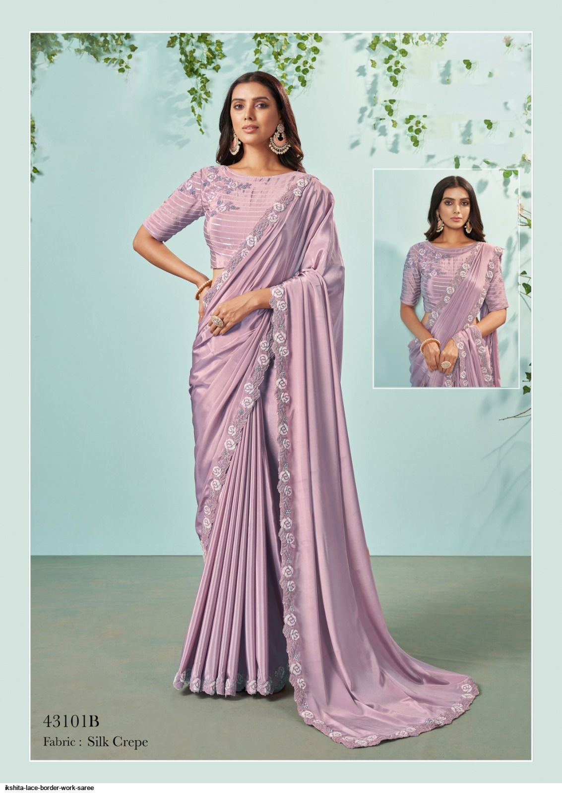 IKSHITA LACE BORDER WORK SAREE