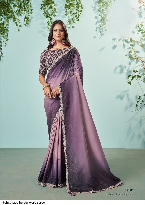 IKSHITA LACE BORDER WORK SAREE