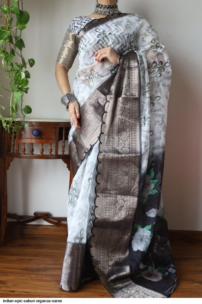 Indian epic Saburi Organza saree