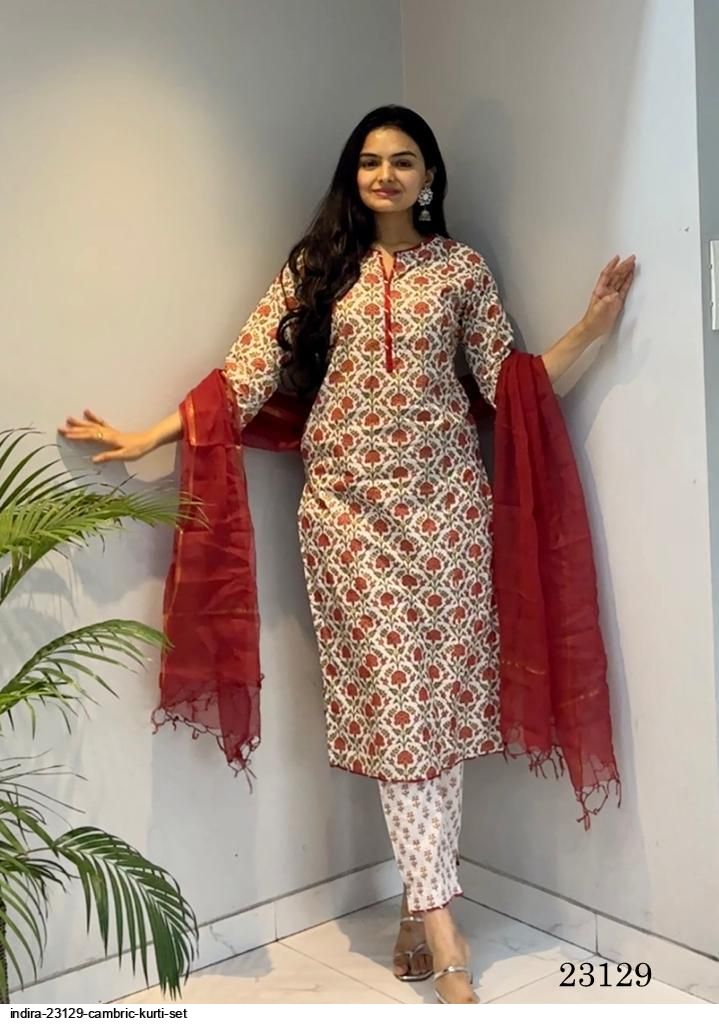INDIRA 23129 CAMBRIC KURTI SET