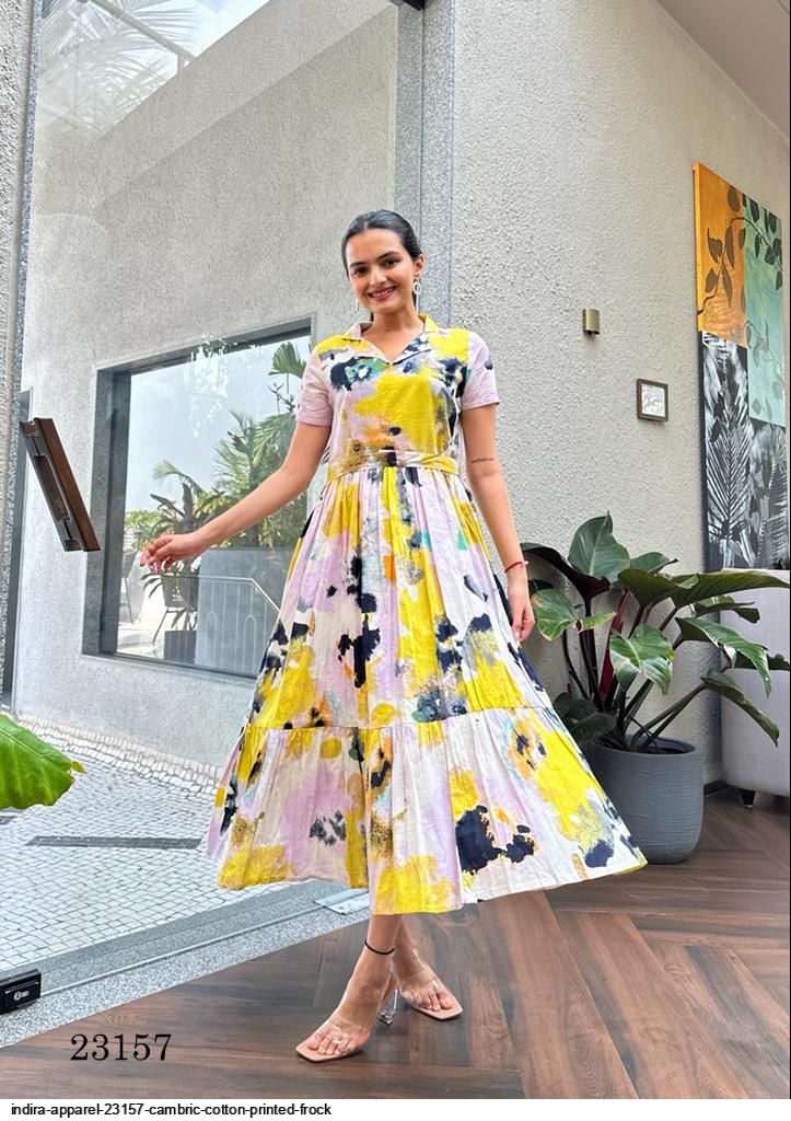 Indira Apparel 23157 Cambric Cotton PRINTED FROCK
