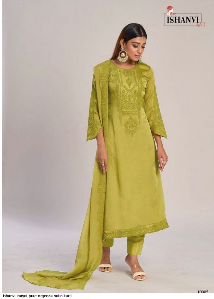 ISHANVI INAYAT PURE ORGENZA SATIN KURTI