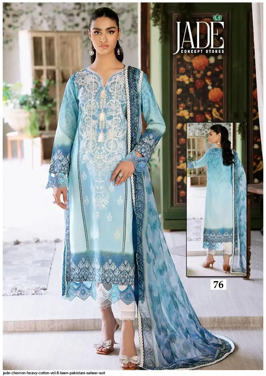 JADE CHEVRON HEAVY COTTON VOL 8 LAWN PAKISTANI SALWAR SUIT