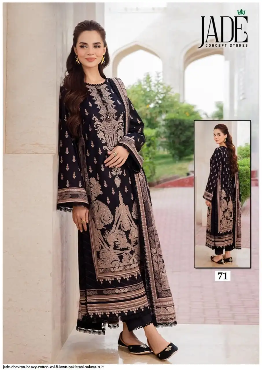JADE CHEVRON HEAVY COTTON VOL 8 LAWN PAKISTANI SALWAR SUIT