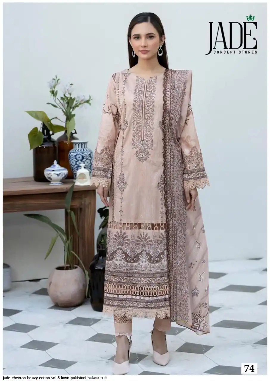 JADE CHEVRON HEAVY COTTON VOL 8 LAWN PAKISTANI SALWAR SUIT