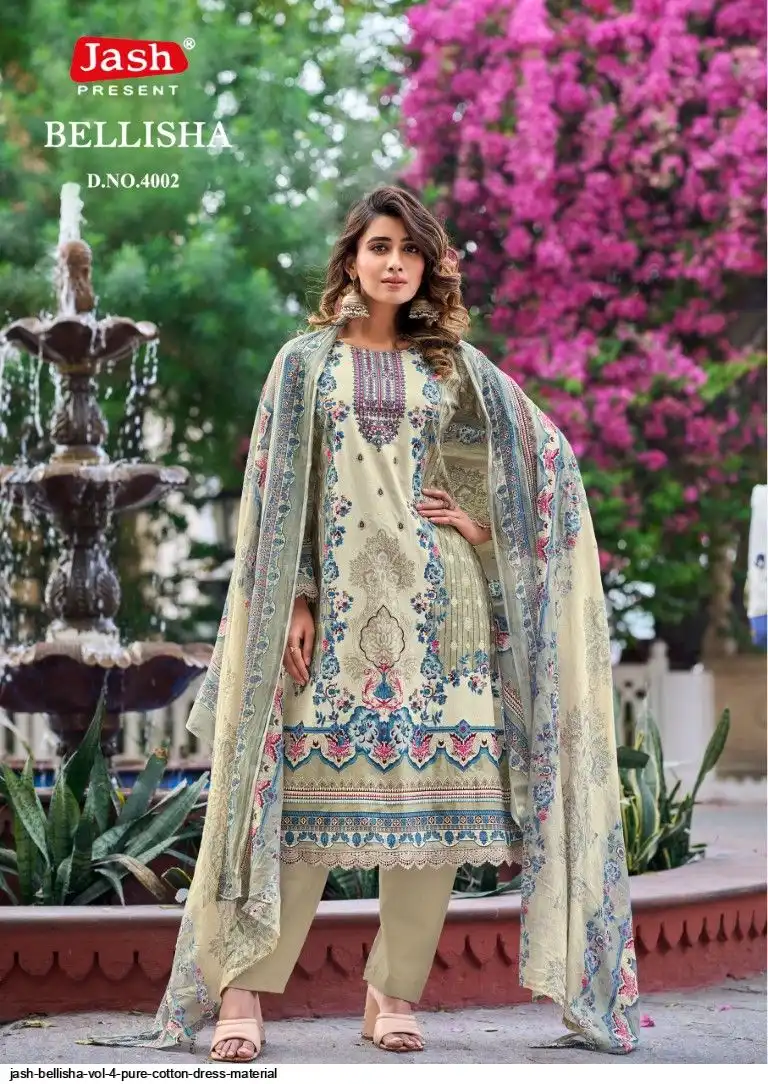 JASH BELLISHA VOL 4 PURE COTTON DRESS MATERIAL