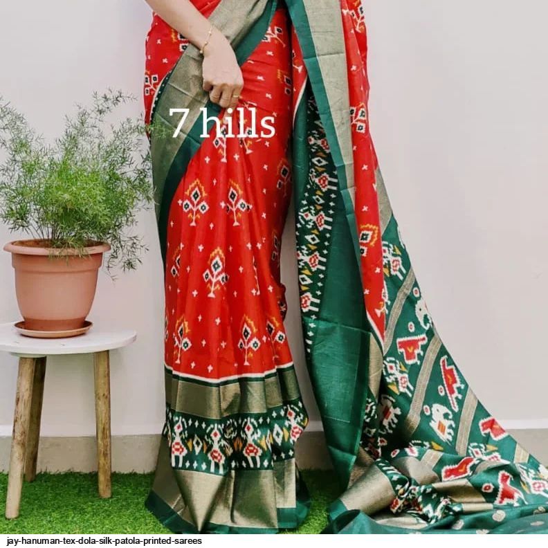 JAY HANUMAN TEX DOLA SILK PATOLA PRINTED SAREES