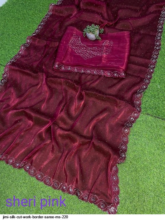 JIMI SILK CUT WORK BORDER SAREE MS 220