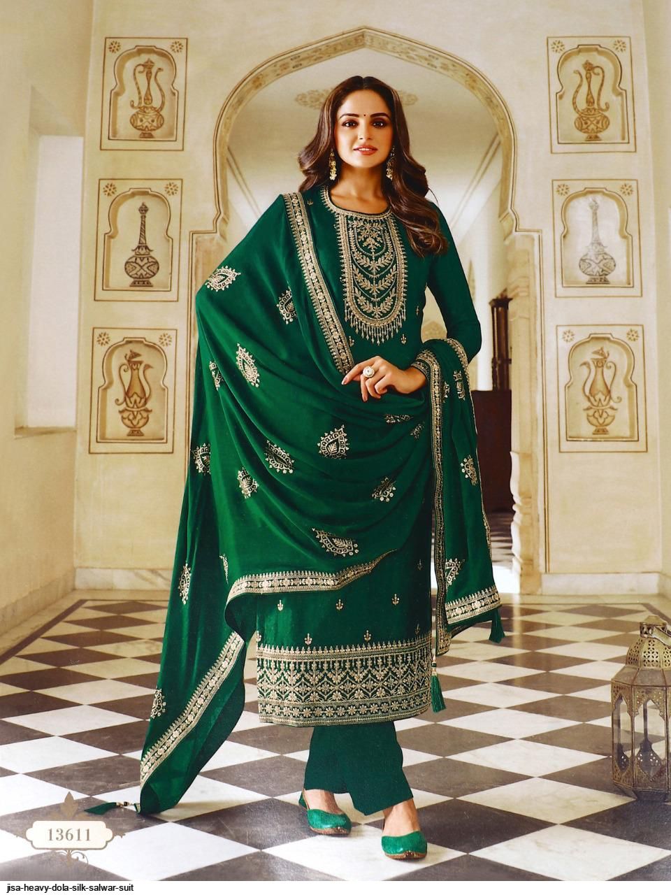 JISA Heavy Dola Silk salwar suit