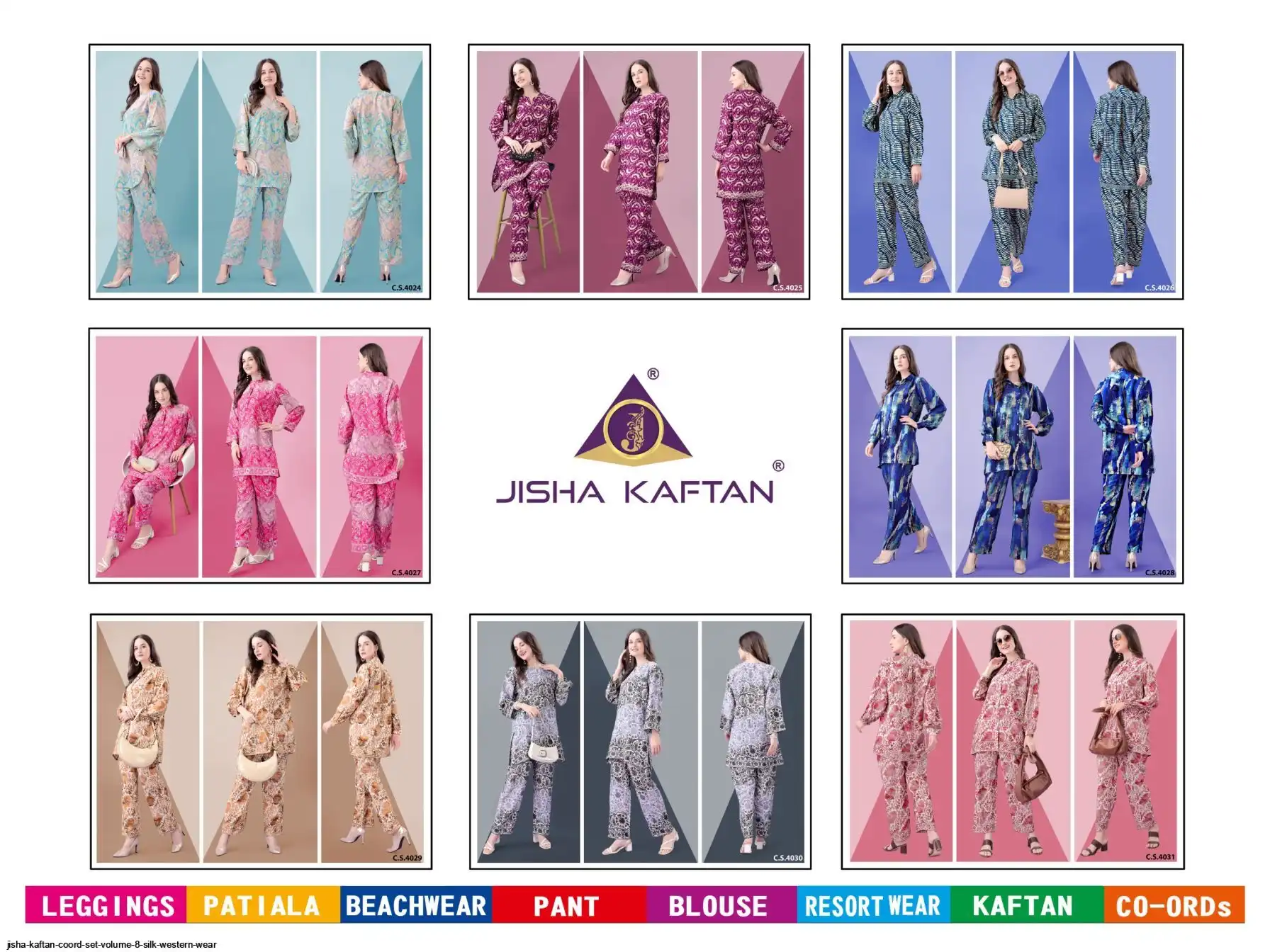 JISHA KAFTAN COORD SET VOLUME 8 SILK WESTERN WEAR
