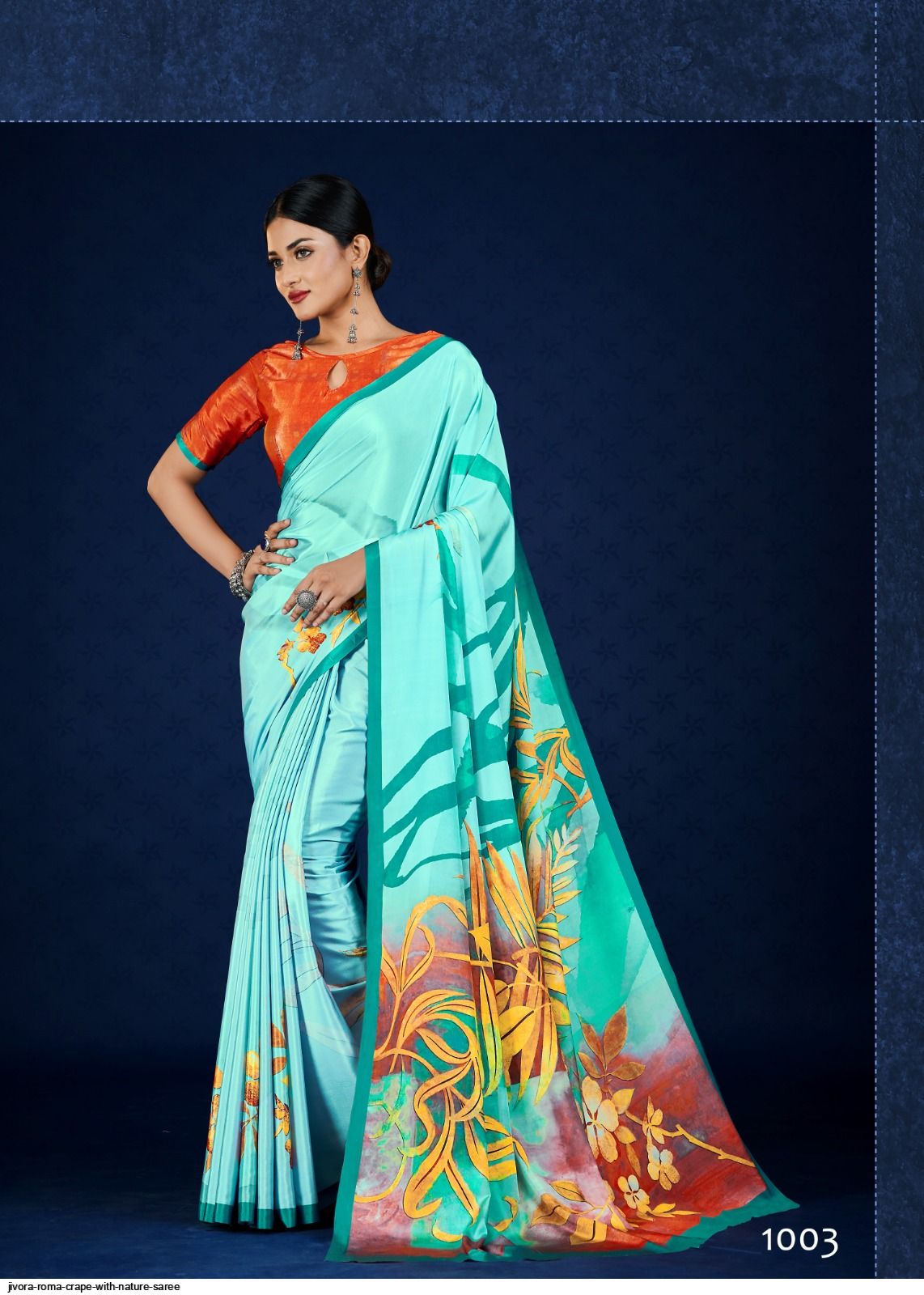 Jivora Roma Crape With Nature saree