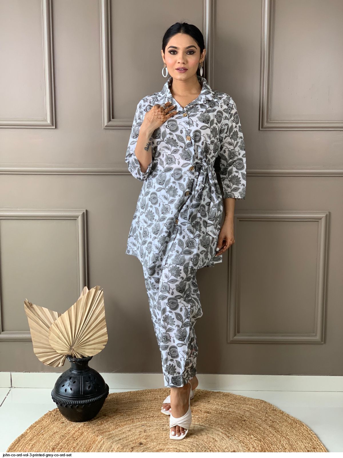 JOHN CO ORD VOL 3 PRINTED GREY CO ORD SET