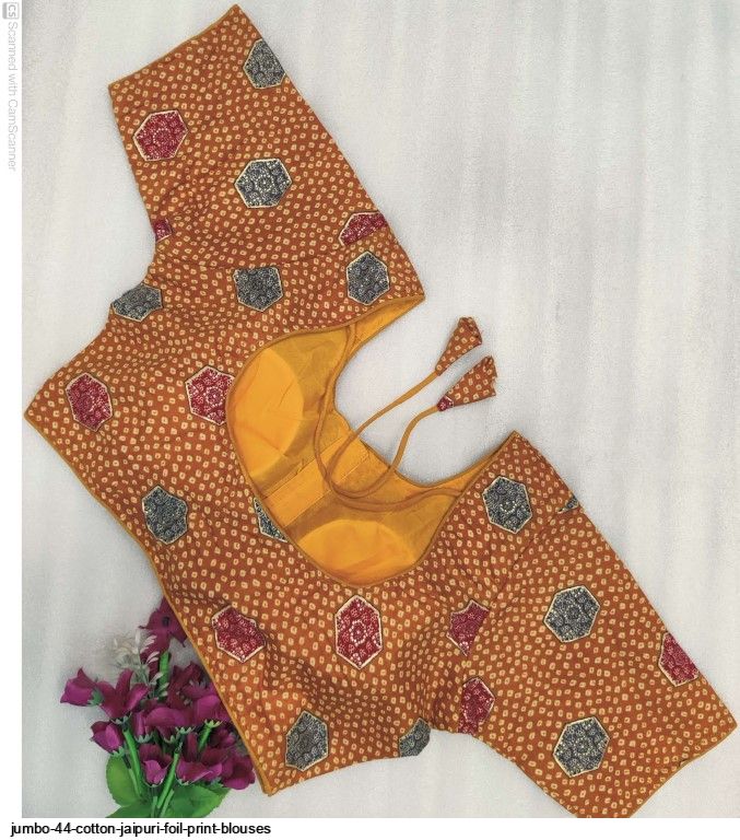 Jumbo 44 Cotton Jaipuri Foil Print Blouses