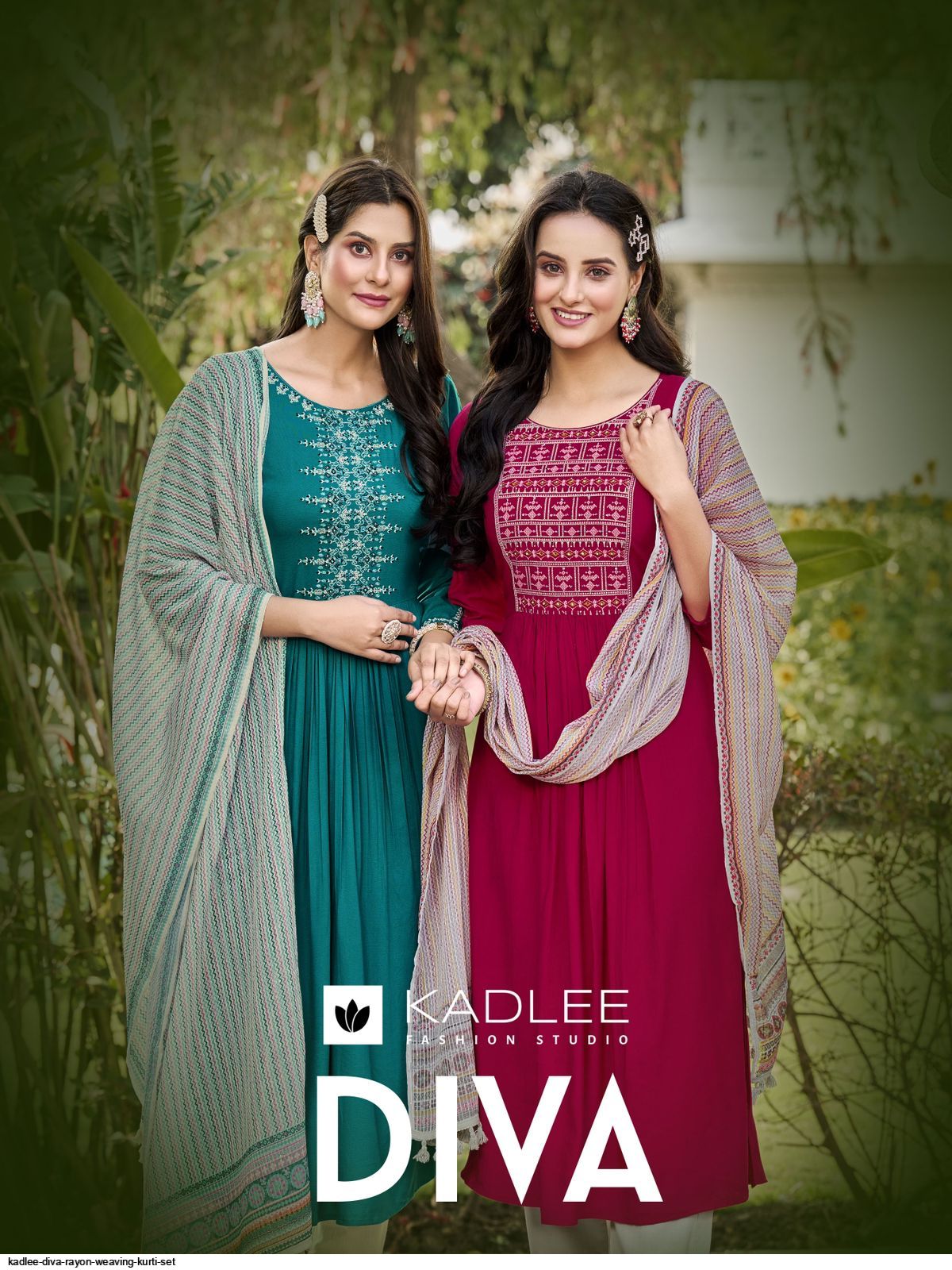 KADLEE DIVA RAYON WEAVING KURTI SET