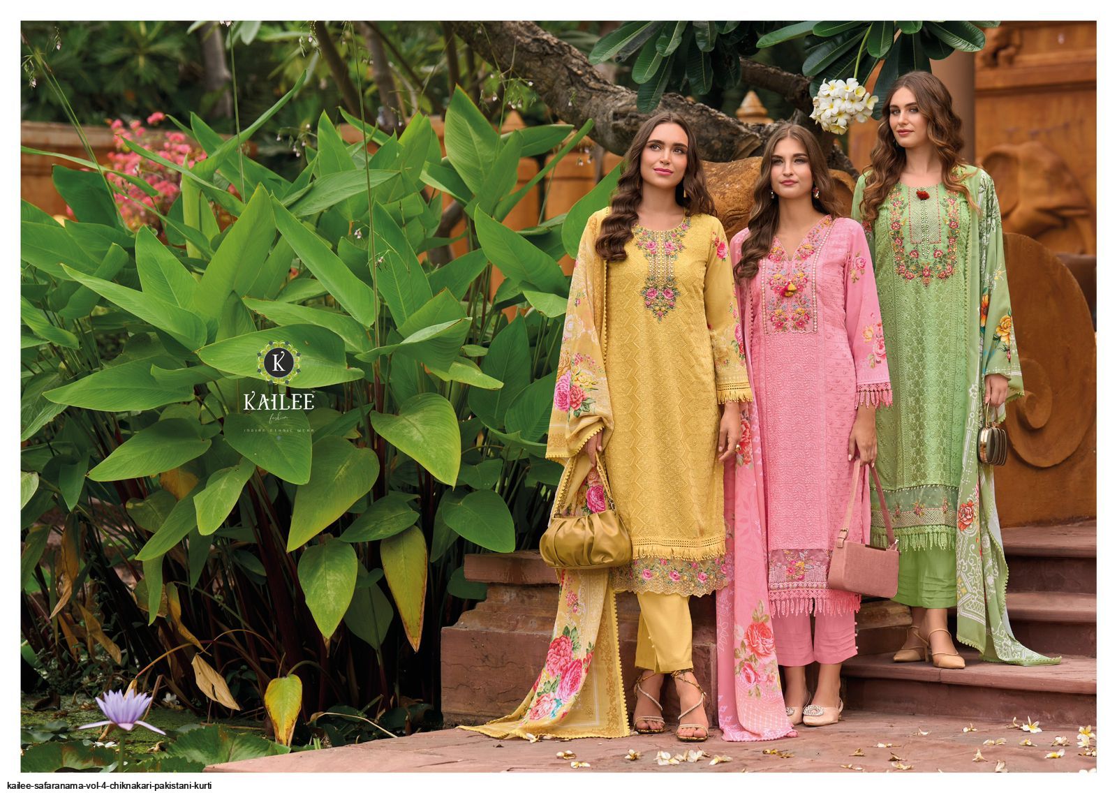 KAILEE SAFARANAMA VOL 4 CHIKNAKARI PAKISTANI KURTI