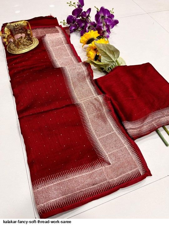 KALAKAR FANCY SOFT THREAD WORK SAREE